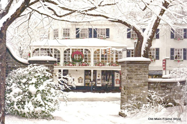 State College Christmas on the Corner Print | Old Main Frame Shop