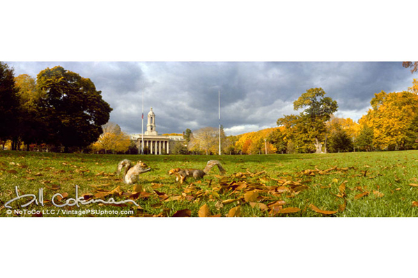 PSU #111 Squirrels on Old Main Lawn '78 | Old Main Frame Shop